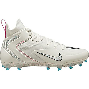 Nike Alpha Huarache 8 Elite CW4440-116 Sail/Hyper Pink/Laser Blue/White Men's Lacrosse Cleats 10 US