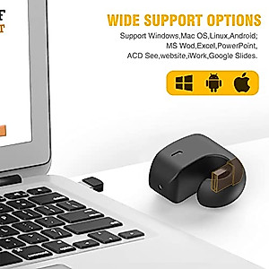 Presentation Clicker USB Rechargeable Powerpoint Clicker, Finger Ring RF 2.4GHz Wireless Presenter Remote Clicker for Powerpoint Presentations for Mac Laptop PC
