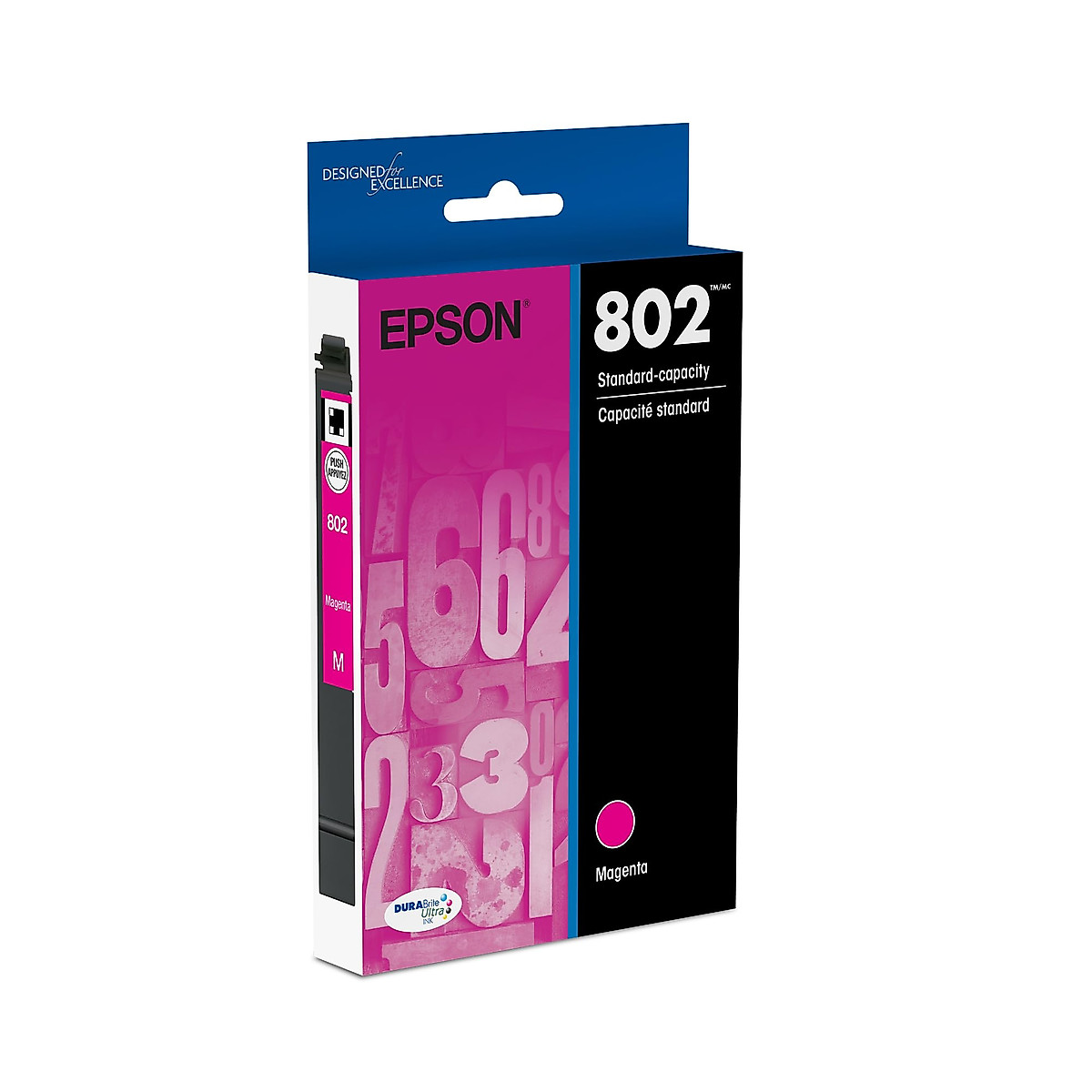 EPSON T802 DURABrite Ultra -Ink Standard Capacity Magenta -Cartridge (T802320-S) for select Epson WorkForce Pro Printers