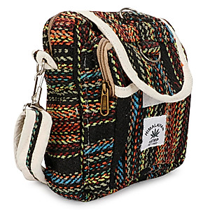 LONGING TO BUY Hemp Sling Bag, Hemp Eco-Freindly Crossbody Bag For Men And Women (Multi-Black)