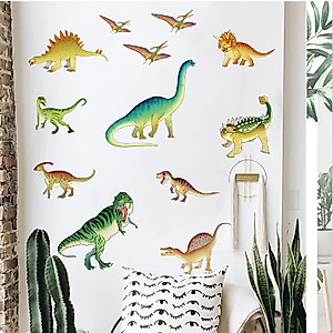 MESU Dinosaur Glow in The Dark Stickers Luminous Wall Decals Ceiling Decor for Boys Room Nursery Kids Gift Dinosaur