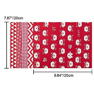 5PCS Floral Cotton Fabric Bundles 7.9 x 9.8 in Sewing Rectangular Bundle, Multi-Color Fabric Patchwork Fat Quarters Precut Fabric Scraps for Christmas DIY Quilting, 07