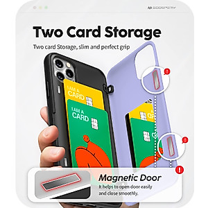 GOOSPERY iPhone 11 Pro Max Wallet Case with Card Holder, Easy Magnetic Door Closure Protective Dual Layer Bumper Sturdy Phone Back Cover (Lilac Purple)