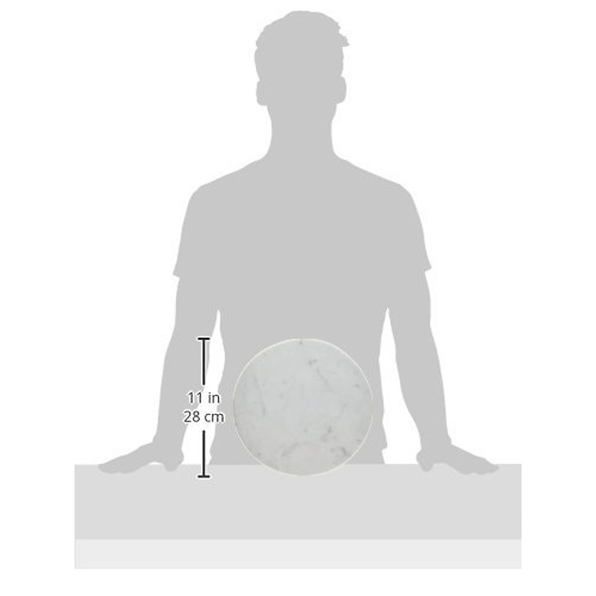 Creative Co-Op Minimalist Round Marble Charcuterie or Cutting Board, White Large