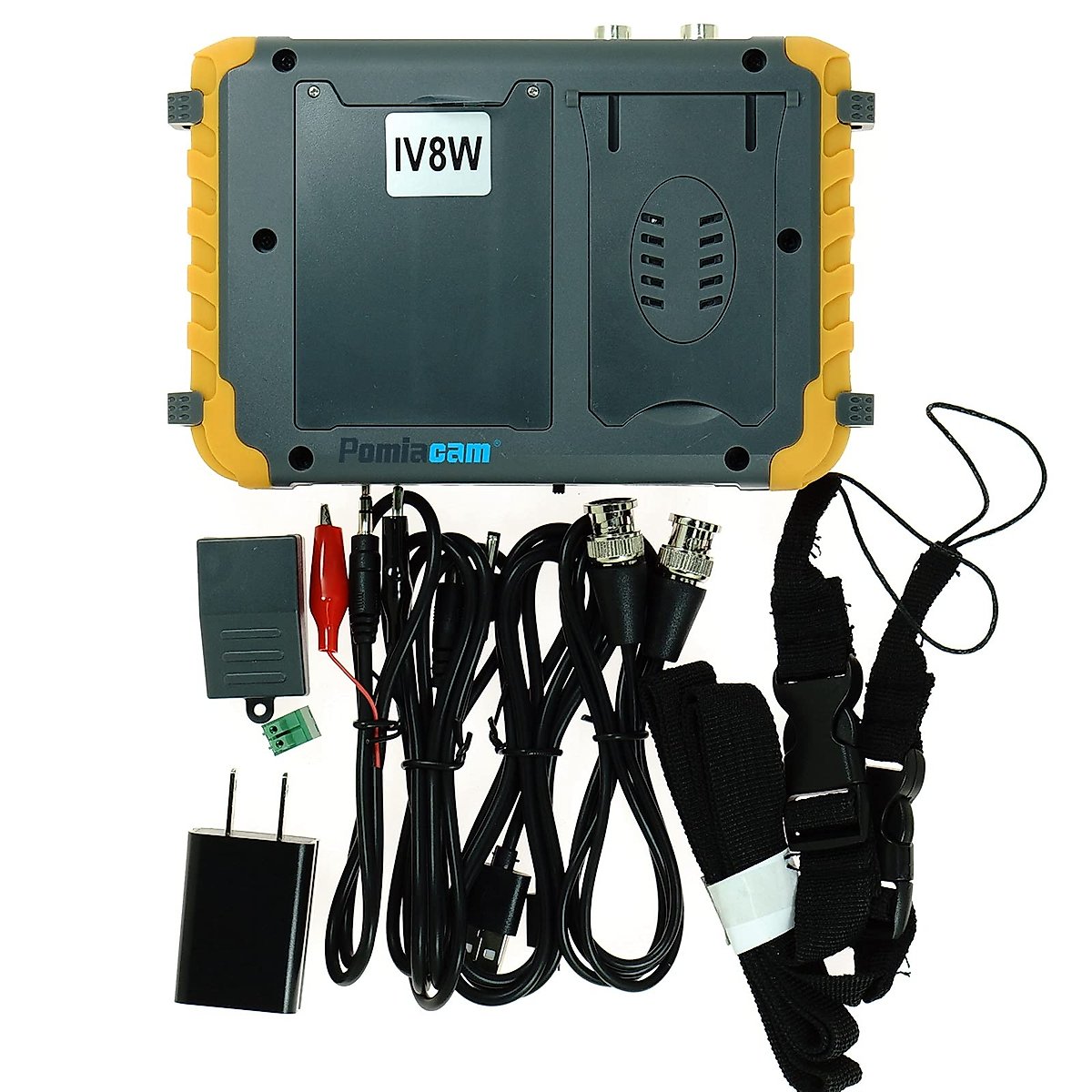 AHD CCTV Monitor Camera Tester IV8W 5 Inch 4-in-1 8MP AHD TVI 8MP CVI CVBS 1080P Coaxial HD Video Testerr Support RS485 PTZ Controller/UTP Cable Test/VGA HDMI Input/DC12V Output
