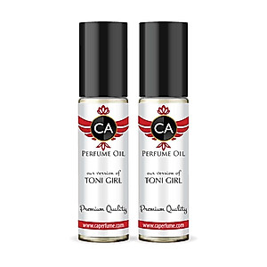 CA Perfume Impression of Toni Girl For Women Replica Fragrance Body Oil Dupes Alcohol-Free Essential Aromatherapy Sample Travel Size Concentrated Long Lasting Attar Roll-On 0.3 Fl Oz-X2