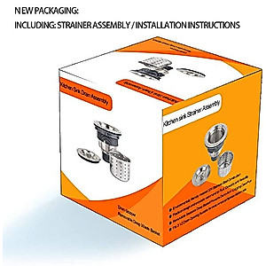 3-1/2 Inch Sink Drain Assembly Kit, Removable Deep Sink Strainer Basket with Sink Stopper/Sealing Lid for Home, Kitchen, Stainless Steel