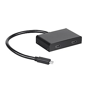 Monoprice 2-Port Mini DisplayPort 1.2 to HDMI Multi-Stream Transport (MST) Hub, Mini DP to HDMI,Black