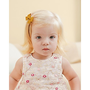 Jollybows 20pcs Baby Hair Clips Girls Bows 2" Mini Alligator Clip Toddler Pigtail Bow Fine Hair Clip