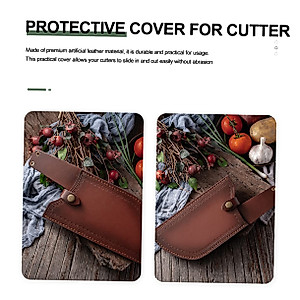 Wide Knives Protector Kitchen Leather Case Meat Cleaver Leather Blade Cover Kitchen Cleaver Sleeve Pocket Protector Holder Leather Storage Covers Home Supply