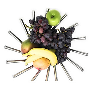 Modern Rotating Fruit Basket, Stainless Steel, by HomeSimple