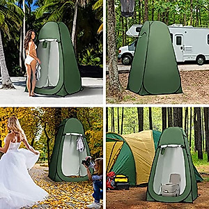 Petgin Pop Up Changing Room Privacy Tent – Instant Portable Outdoor Shower Tent, Camp Toilet, Rain Shelter for Camping & Beach with Carry Bag-Army Green