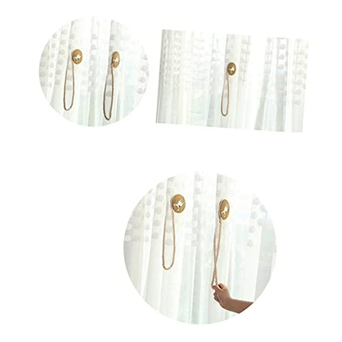 Garneck Valance Curtains Window Curtains Curtain Hooks for Drapes Window Shade Curtain Tiebacks Curtain Holdbacks Window Curtain Holders Curtains Magnetic Tie Hook up Cotton Thread
