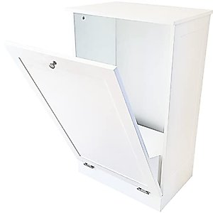 Northwood Calliger Tilt Out Trash Bin Cabinet or Laundry Hamper Solid Workmanship and New 2022 Design Cuts Assembly Time in Half! Hide Ugly Trash, add Countertop Space, Keep Pets Out!