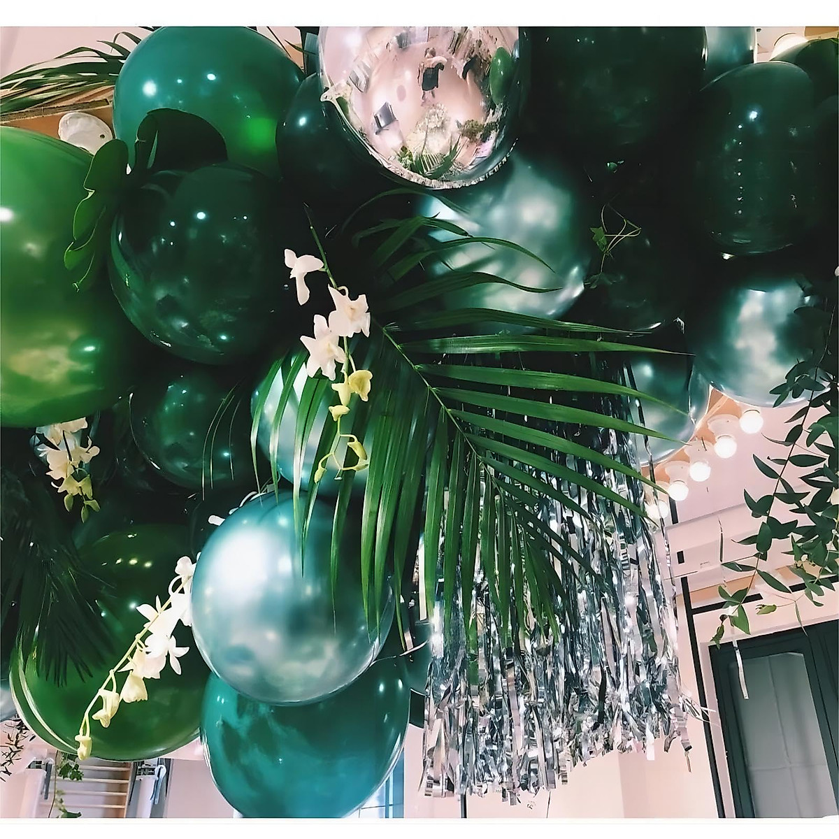 110pcs Dark Green Balloons, 12inch Green Latex Party Balloons, Helium Quality for Birthday Wedding Gender Reveal Christmas Party Decorations(With 2 Green Balloons)