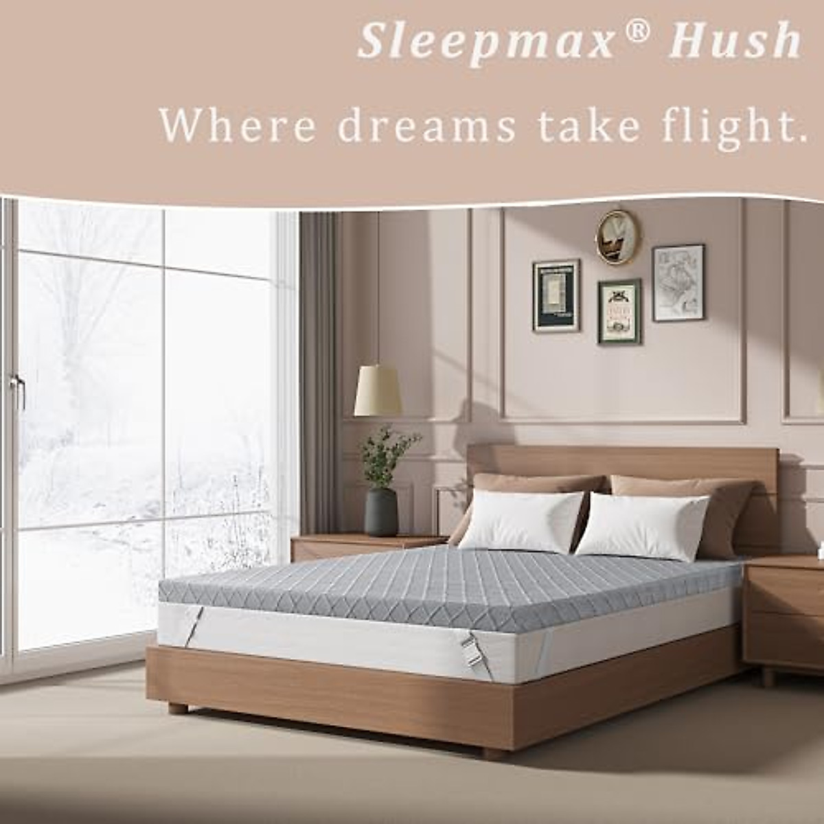 Sleepmax Firm Mattress Topper Twin XL 4 Inch - Extra Firm Memory Foam Bed Topper for Back Pain Relief - Cooling Mattress Pad for All Body Shapes - Non-Slip Deluxe Cover, CertiPUR-US Certified