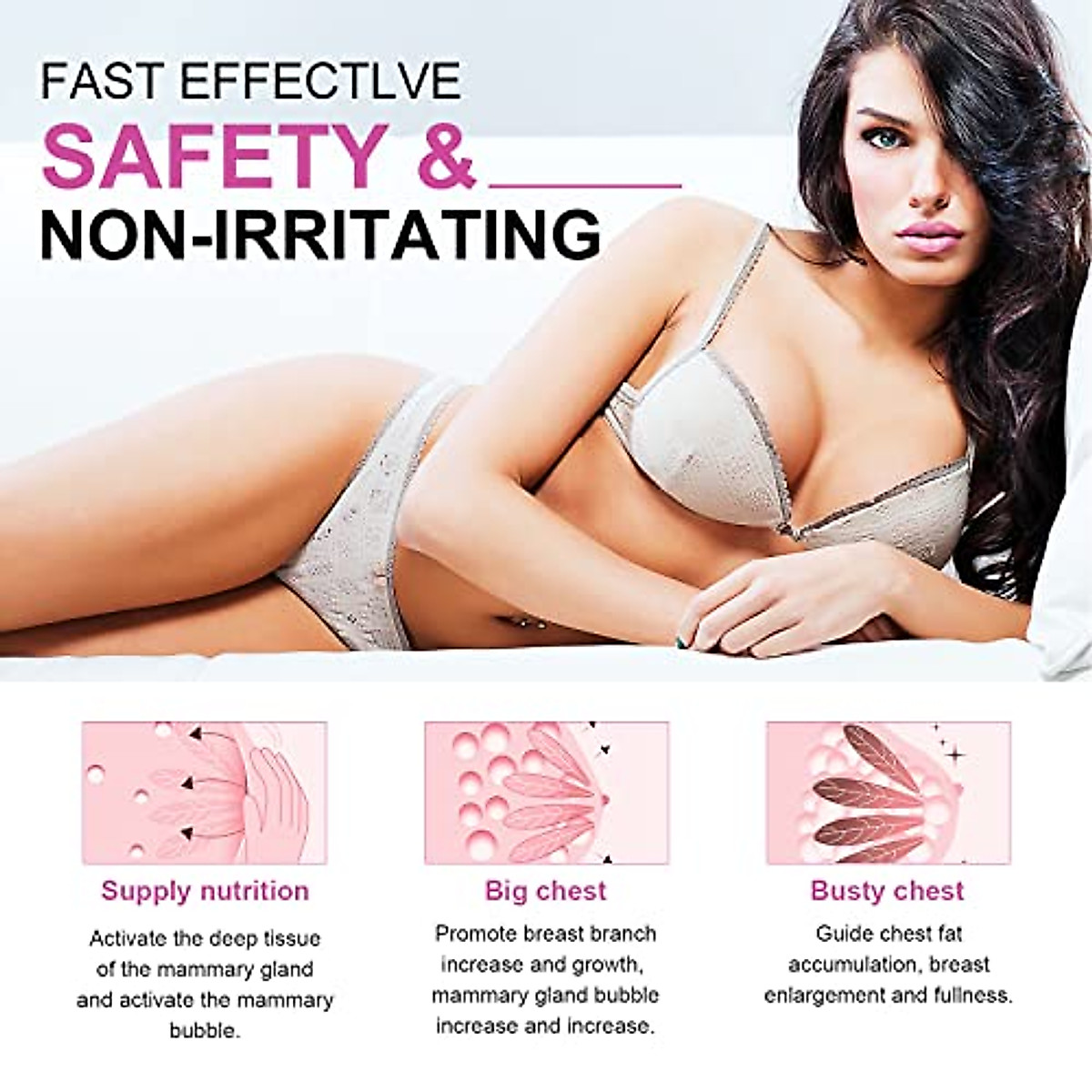 Breast Enhancement Cream, 100g Natural Breast Enlargement Cream for Breast Growth & Bigger Breast, Boob Cream with Gentle Formula to Lift, Firm & Tighten Breast