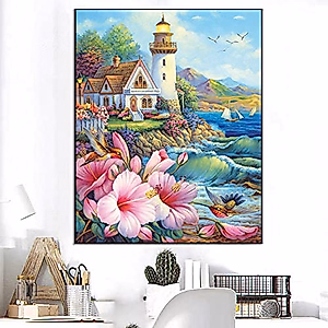 Diamond Painting Kits for Adults Flower Diamond Art Kits for Kids Beginner DIY 5D Full Drill Crystal Rhinestone Arts and Crafts Gem Art Painting with Diamonds Dots Home Wall Decor 11.8x15.7inch
