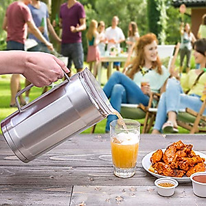 XPAC 84-Ounce Sweat-Free Beverage/Water Pitcher with Lid, Stainless Steel, Vacuum Insulated, Keeps Drinks Cold For Hours