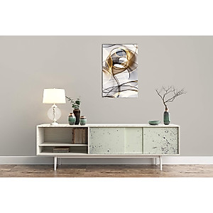 Abstract Wall Art Modern Abstract Wall Decor Gray And Gold Canvas Picture Painting Kitchen Prints Pictures for Home Living Dining Room