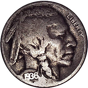 1936 Buffalo Nickel 5C Very Fine