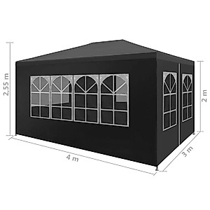 Party Tent,Outdoor Gazebo, Hardtop Gazebo,Backyard Gazebo,Patio Gazebo,Grill Gazebo,UV and Water Resistant,for Barbeque, Patio, Deck,Garden Party,Lawns,9'10"x13'1" Anthracite