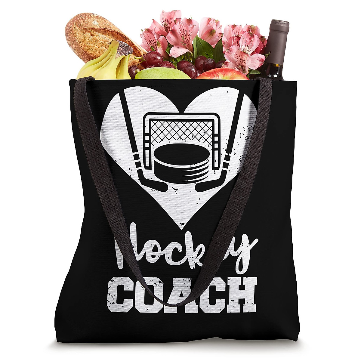 Hockey Coach Heart Funny Hockey Player Tote Bag