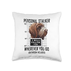Wirehaired Pointing Griffon Dog Owner Gifts Personal Stalker Dog Pointing Griffon I Will Follow You Throw Pillow, 16x16, Multicolor