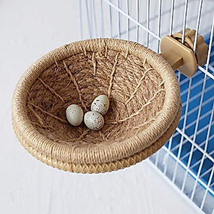 FOIBURELY Bird Breeding Nest Canary Finch Parrot Weave Hemp Rope Nest（4.4inches）