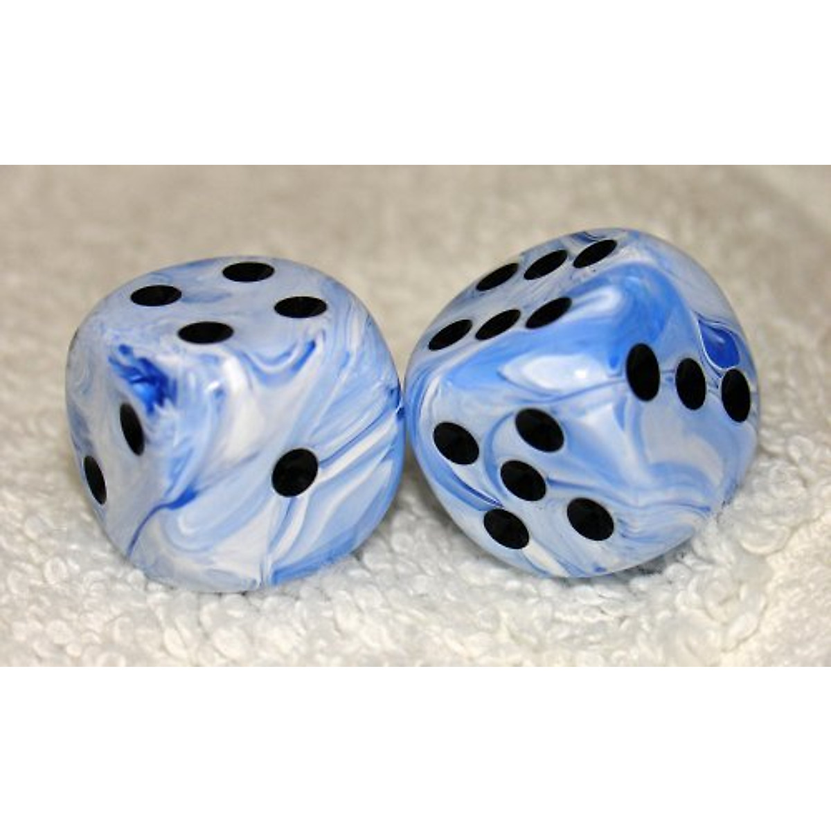 Blue Swirled Dice Pair