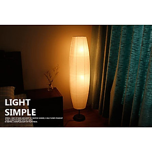 SALOCY Paper Floor Lamp Shade Replacement,Rice Paper Floor Lamp Cover Standing Lamps for Living Room Contemporary Floor Lamp Cover White (Only Lamp Shade,NO Structural Parts )