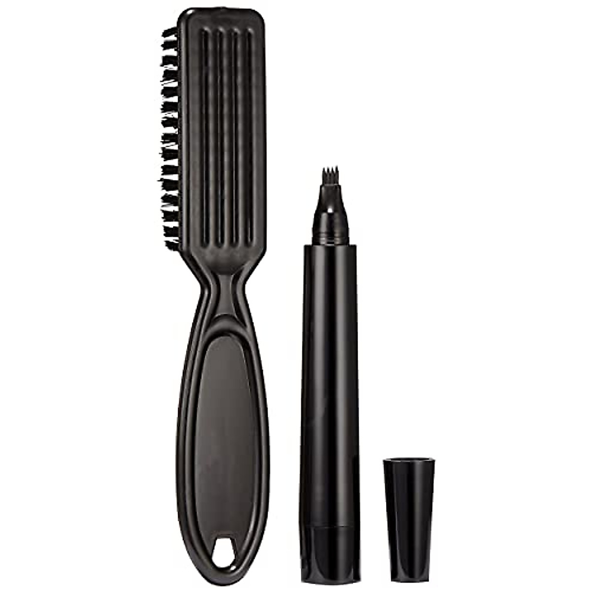Gordon Andres Water Proof Beard Pencil for Men, Long Lasting Coverage & Natural Finish - Beard, Moustache & Eyebrows - Micro-Fork Tip for Seamless Application - Includes Brush for Blending (Black)