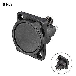 uxcell 3-Pin XLR Female Jack Panel Mount for Microphone Connector Adapter Converter Audio Speaker with Waterproof Cover 6Pcs