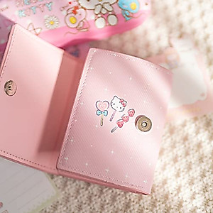 oneZHI Cartoon Wallet For Girls Women Cute Kawaii Anime Kitty Melody Pu Slim Thin Short