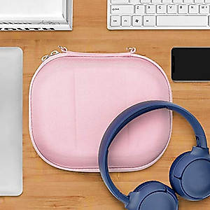 Geekria NOVA Headphones Case Compatible with JBL Tune 510BT, Tune 560BT, Tune 660 BTNC, Live 460NC, Live 400BT, E45BT Case, Replacement Hard Shell Travel Bag with Cable Storage (Pink)