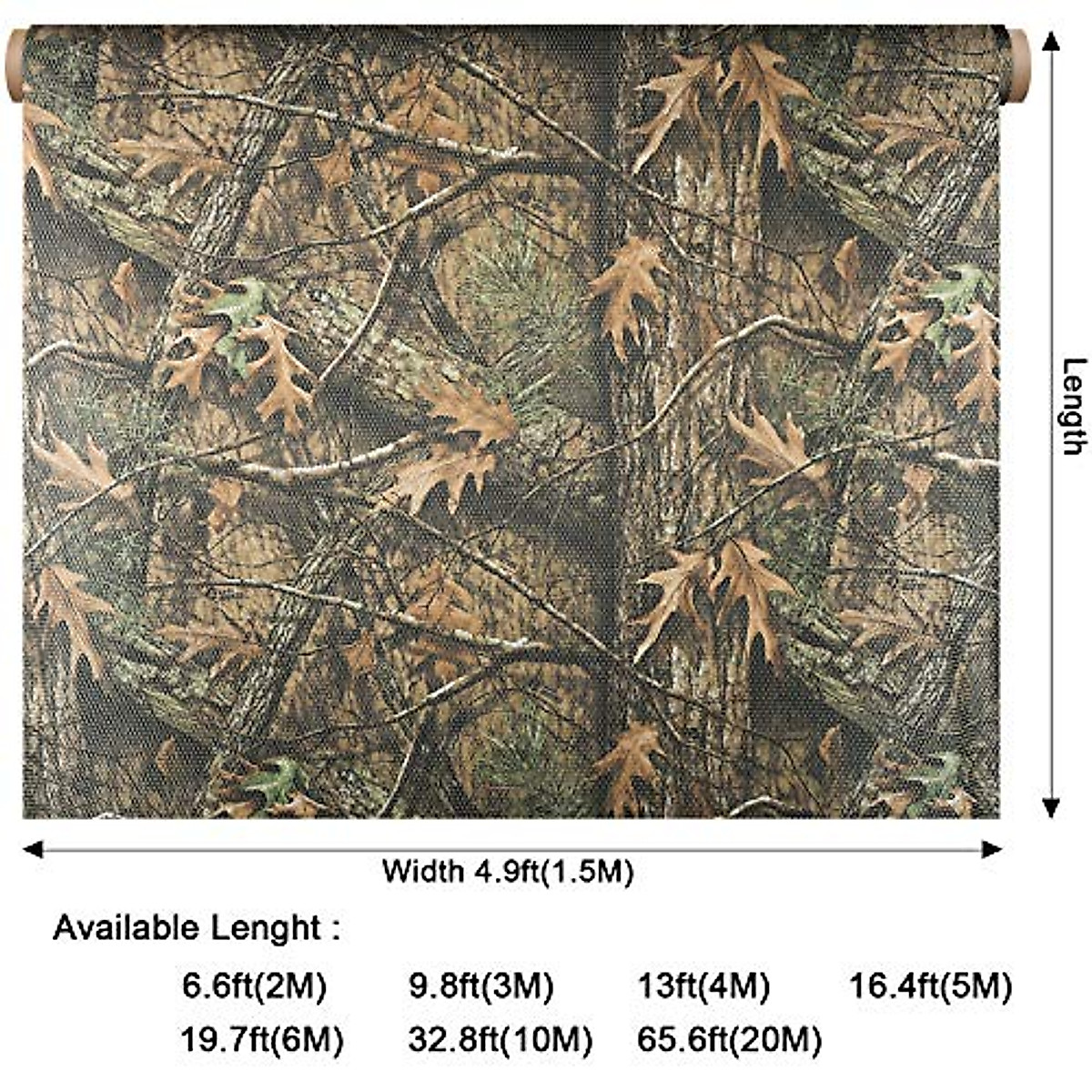 Waxaya Camo Burlap Cradle Mesh Camouflage Netting Cover for Hunting Blinds Sunshade Decoration(59" x 6.5' = 1.5m x 2m, Maple Leaf Super 2)