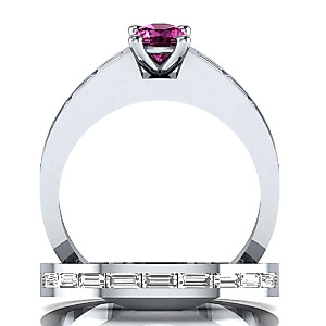 IdealJewel95 2.54 ct Pink & White Sapphire Sterling Silver Bridal Ring Set Free Size For Women Wedding/Valentines / Engagement_10