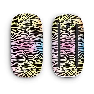 Design Skinz Rainbow Colored Vector Black Zebra Print Vinyl Decal Compatible with The Apple Magic Mouse 2 (Wireless, Rechargable) with Multi-Touch Surface