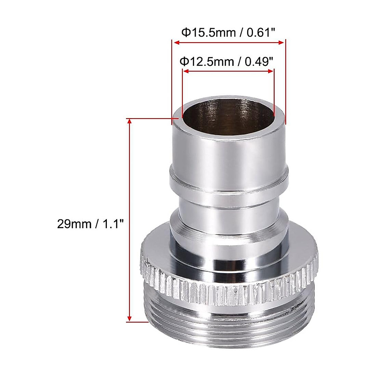 Silver Faucet Adapter,Faucet Adapter for Portable Washer,Dishwasher Snap Adapter Connection,5/16-27 Male or 55/64-27 Female,Brass Chrome，Faucet Parts，Faucet Aerators