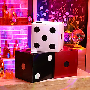 Tinlade 6 Pcs Large Casino Dice Boxes 11 in Casino Theme Party Decoration Vegas Jumbo Giant Dice Centerpieces Table Top Dice Casino Night Las Vegas Graduation Prom Birthday Party Supply(Multicolor)