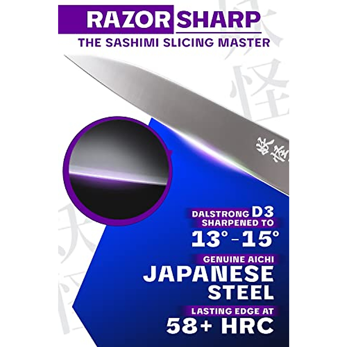 Dalstrong Yanagiba Knife - 9.5 inch - Phantom Series - Sushi Knife - Japanese High-Carbon AUS8 Steel - Pakkawood Handle - Japanese Knife - Sheath Included