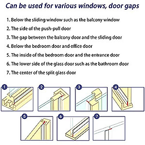 TAROSE Weather Stripping, Silicone Door Seal Strip Door, Window, Transparent 16 Feet Long (Width 25mm)