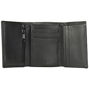 Fox Racing Men's Standard Trifold Leather Wallet, Black, One Size