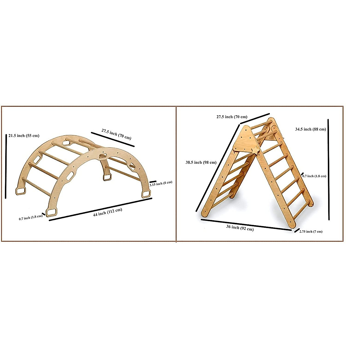 Montessori Wooden Climbing Frames | Indoor Wood Montessori Climbing Set with Ramp & Cushion| Montessori Rocker for Kids with Pillow | Montessori Playground Climbing Set with Rockwall Ramp (Space)