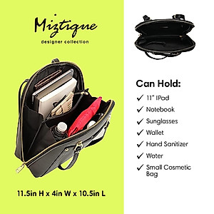 MMS Brands Miztique The Daisy Convertible Backpack Purse for Women, Soft Vegan Leather Crossbody Bag -Black