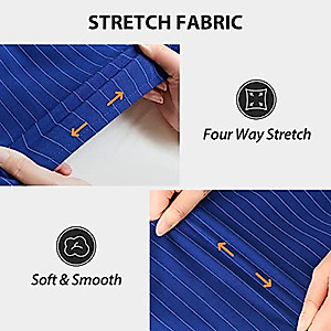 ROTANET Stretch Stripe Apron for Men Women Adjustable Bib Aprons with 2 Pockets for Kitchen Cooking Water & Oil Resistant Royal Blue