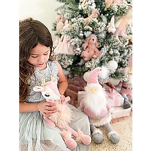 MON AMI Freija The Pink Reindeer Stuffed Animal Doll – 17”, Deer Plush Toy, Use as Toy or Room Décor, Great Gift for Kids, Boys, Girls