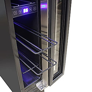 Vinotemp 7 Bottle Built-in Style Wine Cooler with Stainless Steel Door Trim and Dual Pane Glass
