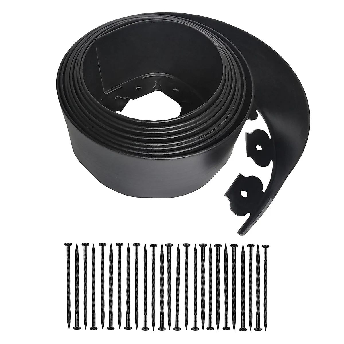 Landscape Edging Kit,20FT Plastic No Dig Garden Edging with 25 Stakes,4.5 Inch Tall Lawn Edging for Yard,Lawn,Flower Gardens Border