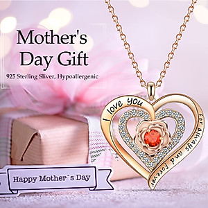 LMYLNKT 925 Sterling Jewelry Gift Forever Love Heart Zirconia Pendant Necklace for Women - Perfect Anniversary, Christmas gifts Mother's Day, and Birthday Gift for Women Mom Girlfriend Girls Her